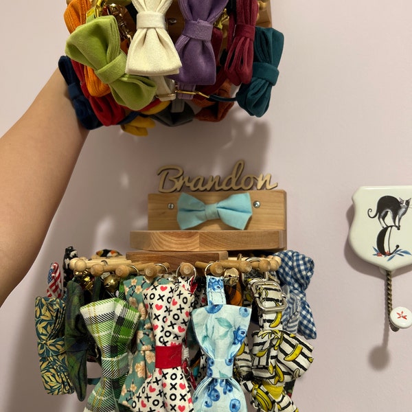 Handmade Hardwood Revolving Tie/necklace/mask Rack Space Saving Closet ...