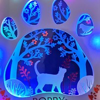 Cat Paw Shadow Box SVG, 3d Papercut SVG, Layered Paper Art Template ...