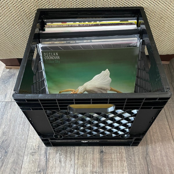 Vinyl Record Storage Crate for 12" Vinyl LP Collapsible and Stackable ...
