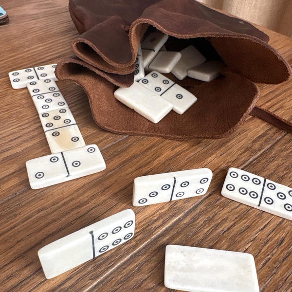 UNIQUE Medieval Bone Domino Set (double Six), SCA, Creative Anachronism ...