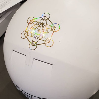 Metatron's Cube, Vinyl Sticker, Window Decal, Prismatic Rainbow Gold or ...