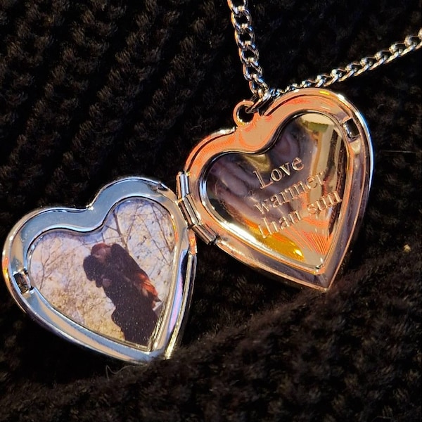 Personalized Heart Locket Necklace - Custom Photo Locket With Engraved ...