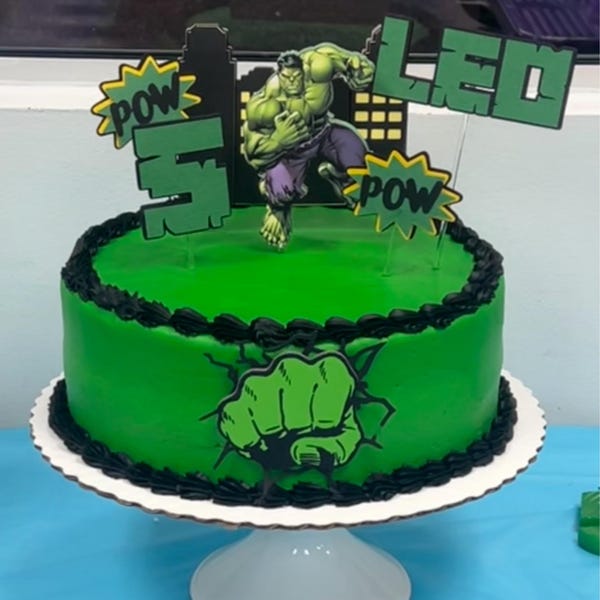 Personalized Hulk Cake Topper - Hulk Birthday - Hulk Party Decor ...