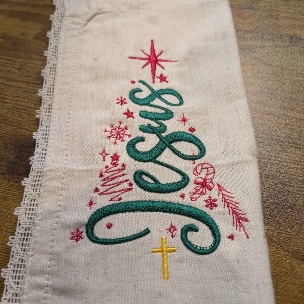 Jesus Christmas Tree Embroidery Design, 4 Sizes, Instant Download - Etsy