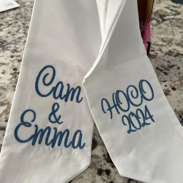 Hoco Custom Embroidered Bouquet Wrap Sash Bow Prom Bouquet Sash With ...