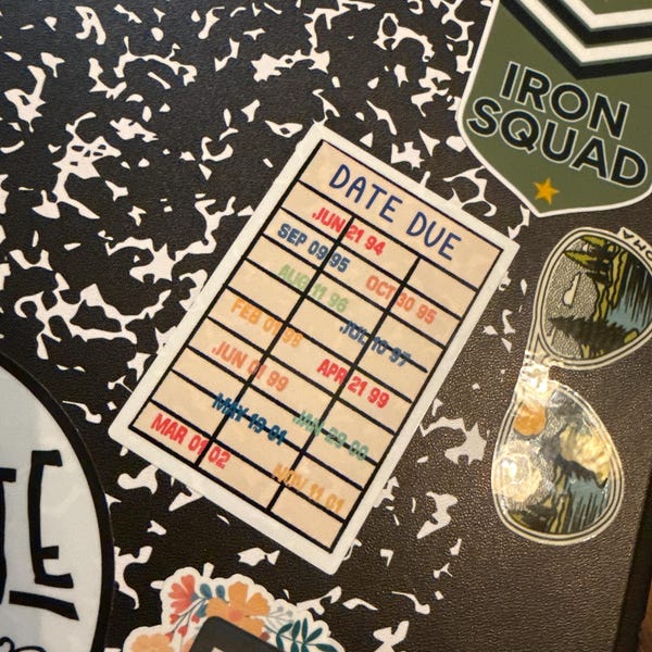 Vintage Library Date Due Card Sticker: Book Lover Gift - Etsy