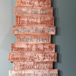House Rules Sign, Family Rules Sign, Wood Signs, Wood Signs Sayings ...