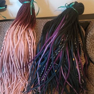 Synthetic Dreads Dreadlock Extensions Bubble Gum Style Azure Blue Light ...