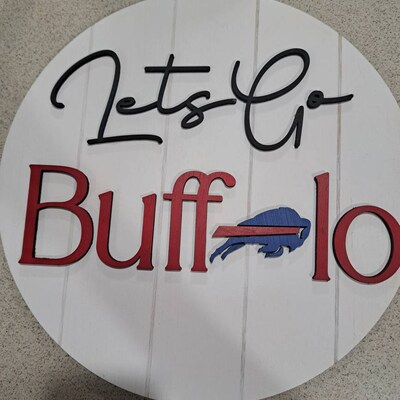 Buffalo Hockey Front Porch Sign, Lets Go Buffalo, Front Porch Decor ...