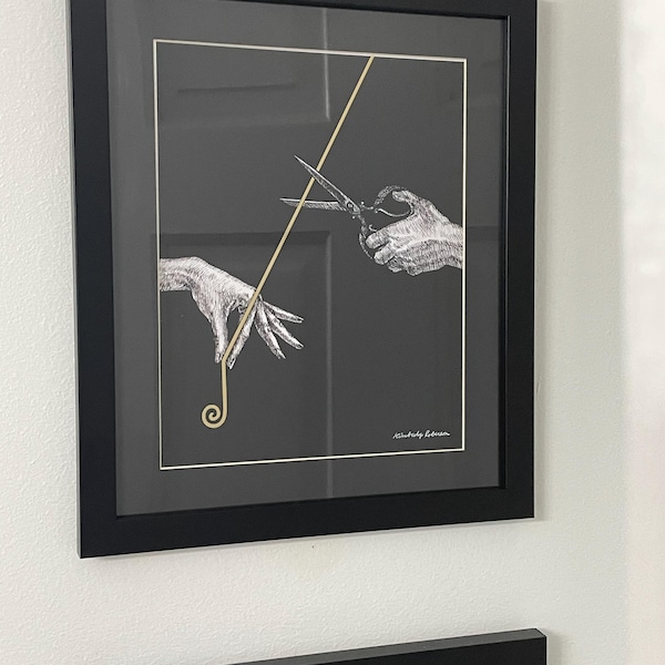 Thread of Life Ancient Greek Mythology Art Print, Gold Foil Embellished ...