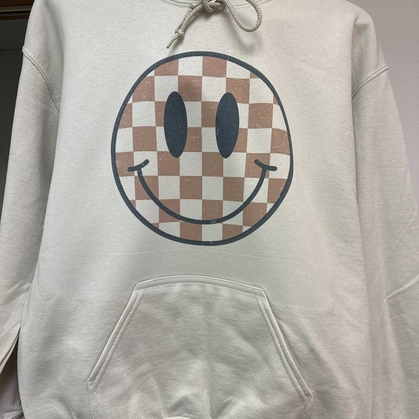 Retro Checkered Smile Face Png Tan Checkers Smile Distressed Smile Preppy Smile Face Happy Face ...