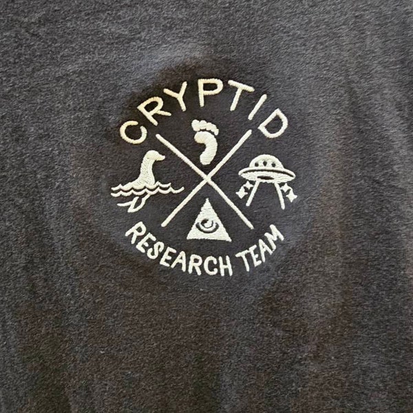 Cryptid Research Team Embroidered Tee | Bigfoot Shirt | Loch Ness ...