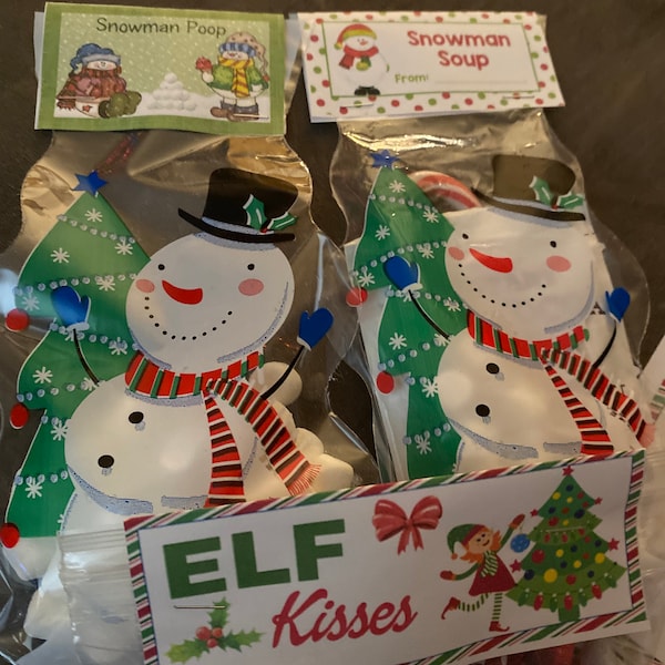 Holiday Christmas, Snowman Soup Treat Bag Topper, Treat Bag Topper ...