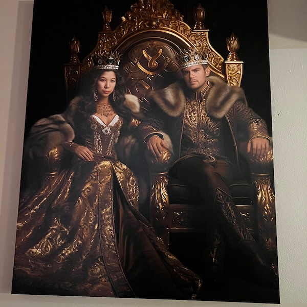 The Majesty of Personalized King and Queen Portraits, Custom Royal ...