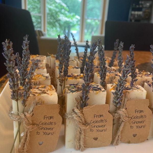 Lavender Soap Bridal Shower Favors: Rustic Twine, Personalized Tag (set ...