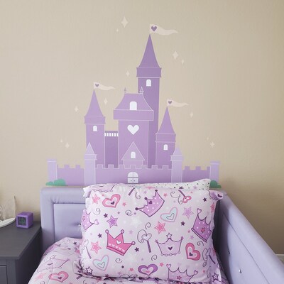 Castle Headboard Decal-purple Nursery Vinyl Decal, Castle Decal, Fairy ...
