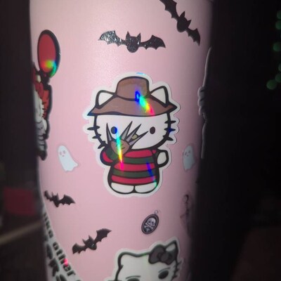 Horror Kitty Stickers Holographic Vinyl Stickers Mini Sticker Pack ...