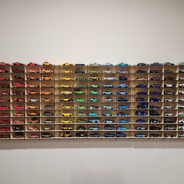 1:64 Toy Car Wall Shelf, Hotwheels, Matchbox Compatible Display Case ...