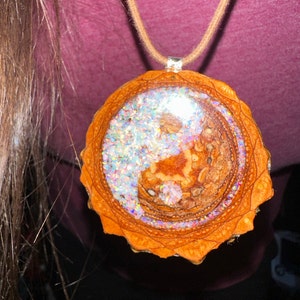 Supernova With Opal & Mandala Pinecone Pendant Necklace Sacred Geometry ...