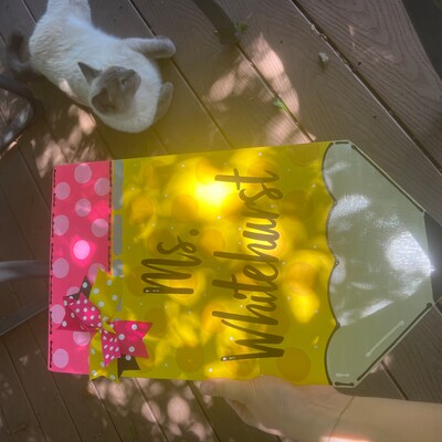 Personalized SCHOOL BUS Teacher SIGN Back to School Class Classroom ...