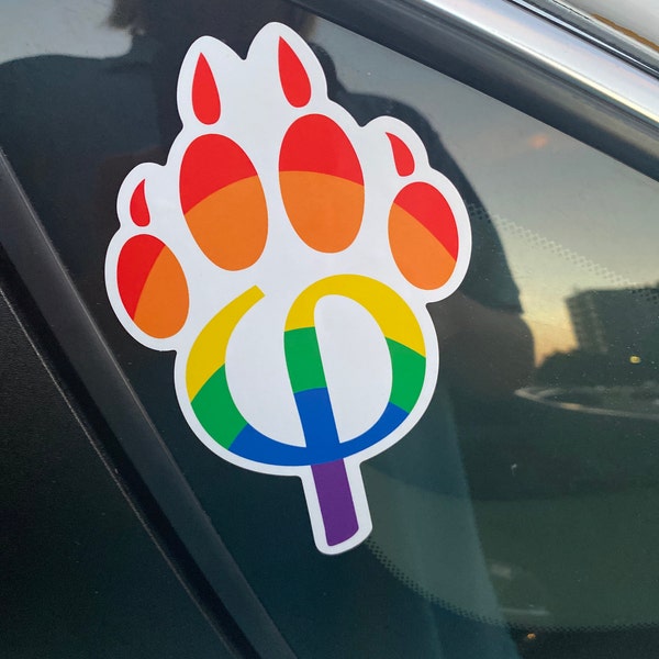 Rainbow Phipaw Sticker, Rainbow Furry Pride Sticker, Furry Fandom ...