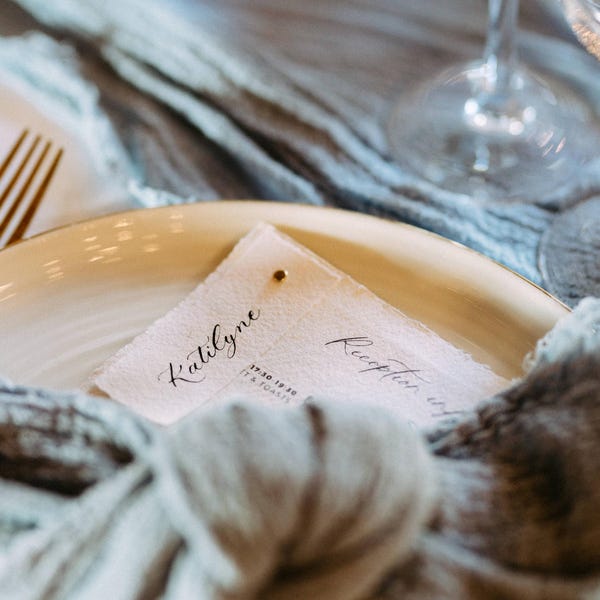 Calligraphy Scroll Name Place Cards on Handmade Paper | Calligraphy ...