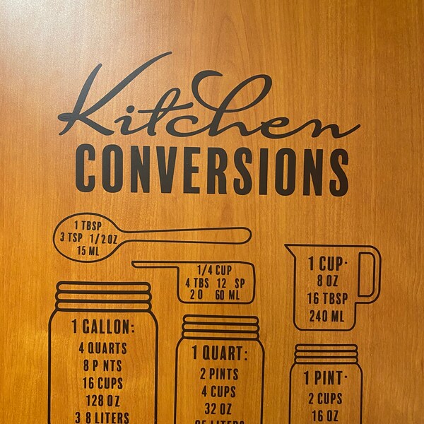 Kitchen Conversion SVG Conversion Chart Kitchen Organization Measuring ...