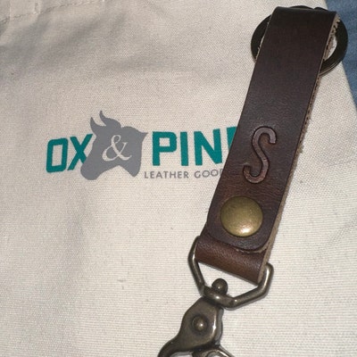 Personalized Leather Keychain Snap Closure With Keyring and Swivel Clip ...