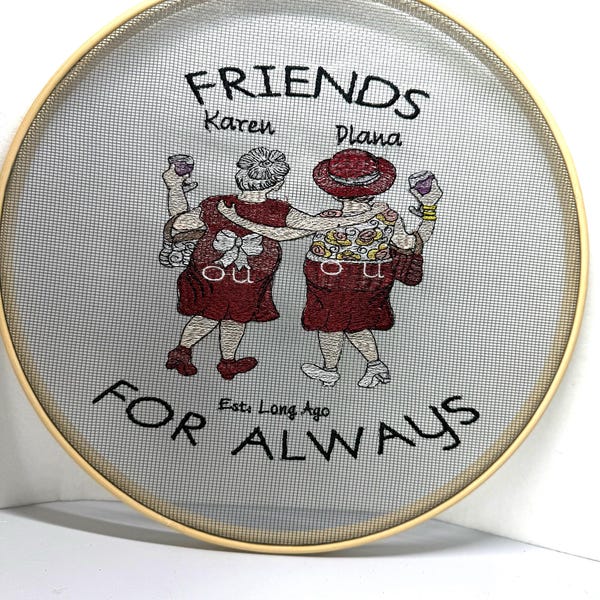 FRIENDS FOREVER EMBROIDERY - Fits a 4x4", 5x7" & 8x8" Hoop - Machine ...