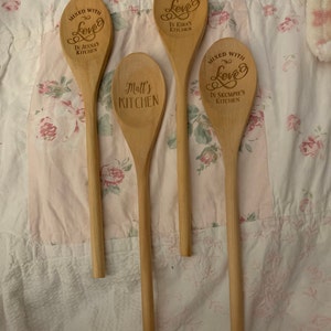 Personalized Spoon Wooden Kitchen Spoon Baking Gift Mixed With Love ...