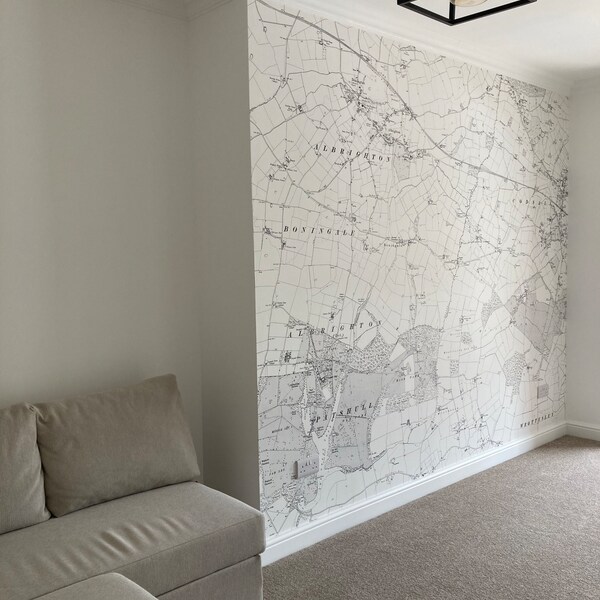 Custom Map Wallpaper - Bespoke Historical Map Wallpaper Mural of Any ...