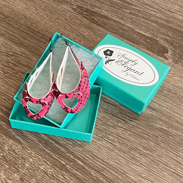 Heart Earring SVG, SVG Cut File, Heart Faux Leather Earrings Template ...