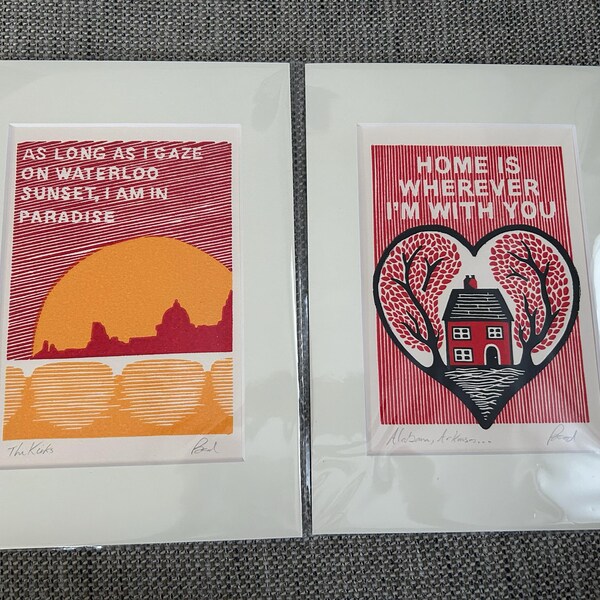 Last Night Original Lino Print - Etsy
