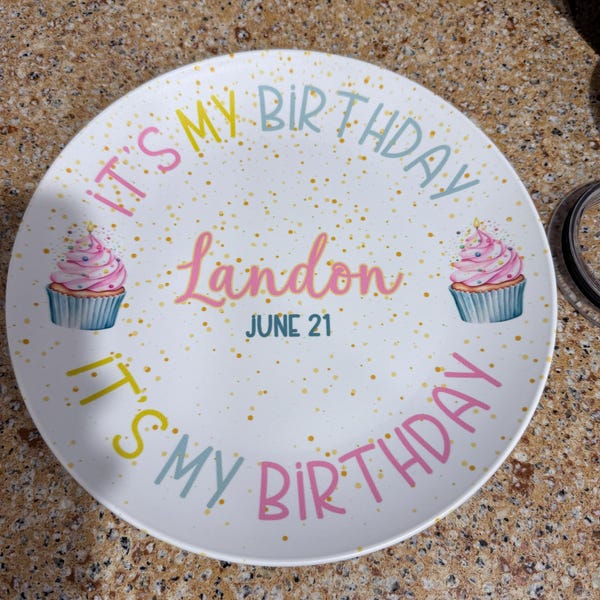 Custom Kids Birthday Plate, Personalized It’s My Birthday Plate ...
