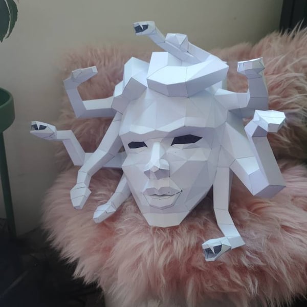 Medusa Gorgon Mask PDF Template, Medusa Gorgon Costume, Cosplay Paper ...