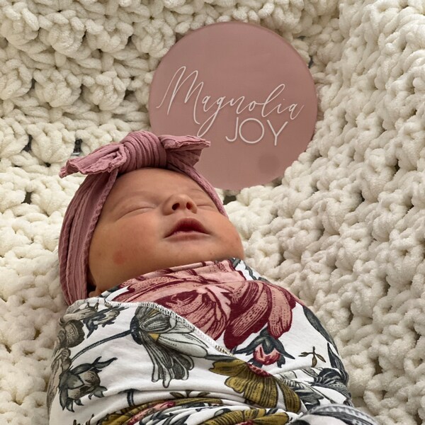 Acrylic Birth Announcement Sign Welcome Baby Sign Custom Birth Stats ...