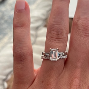 3MM Round Moissanite Open Notch Bubble Set Wedding Matching Band for ...