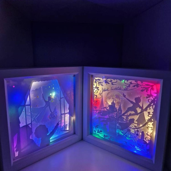 Peter Pan Fairytale Shadow Box SVG Template, Never Grow up Papercut ...