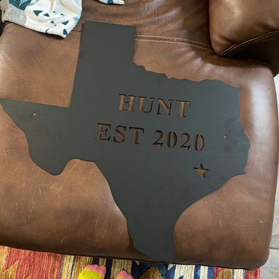 Texas Last Name Metal Sign, Established Family Sign, Metal Monogram ...