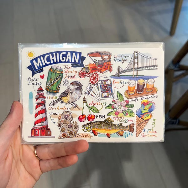 Michigan State Postcard. - Etsy
