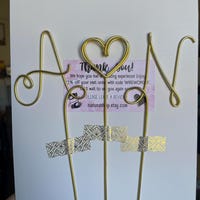 Personalized Wire Wedding Cake Topper Couples Name Initials Gold Silver ...