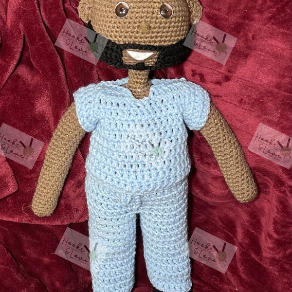 TBC Crochet Doll Pattern - 18 Inch Crochet Doll Pattern - Black Doll ...
