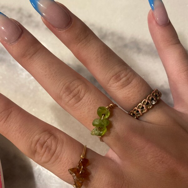 Dainty, Sweet Peridot Ring Made to Order, Sterling Silver Peridot Ring ...