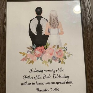 Father of the Bride Memorial Print, in Loving Memory of the Father of ...