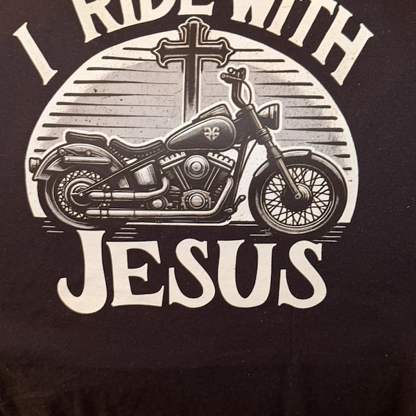 Christian Biker Motorcycle PNG: I Ride With Jesus Graphic (digital ...