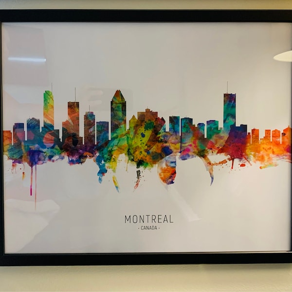 Montreal Skyline Canada, Cityscape Painting Art Print Poster CX (35154 ...