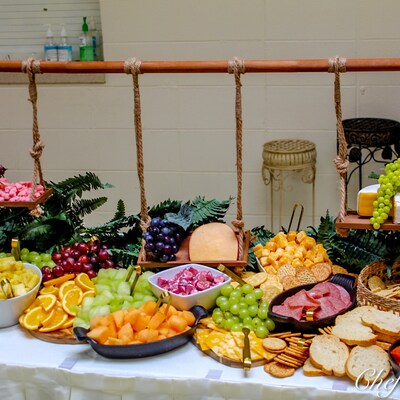 Entertaining Serving Station Double 3 Tier Display Stand Swing Dish ...