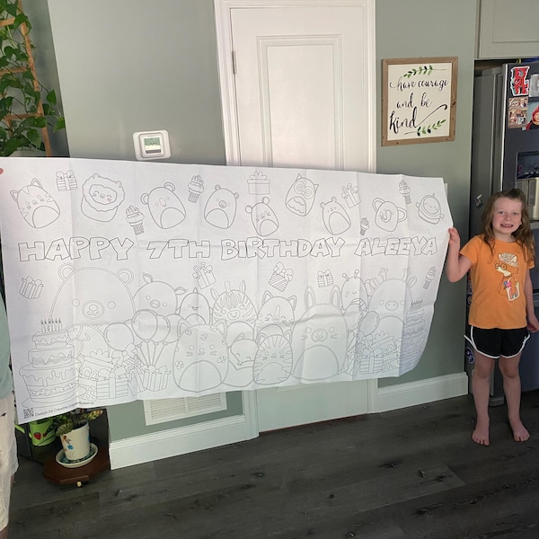 Camping Coloring Table Runner Camping Party Decor Huge Coloring Sheet ...