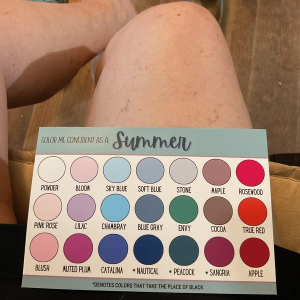 Seasonal Color Analysis Shopping Card: DIY Color Palette Guide - Etsy