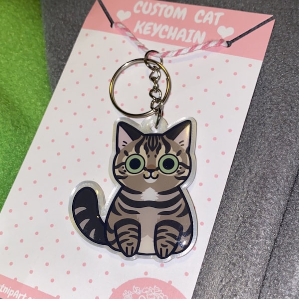 Personalized Cat Keychain for Cat Moms, Custom Cat Keychains, Custom ...